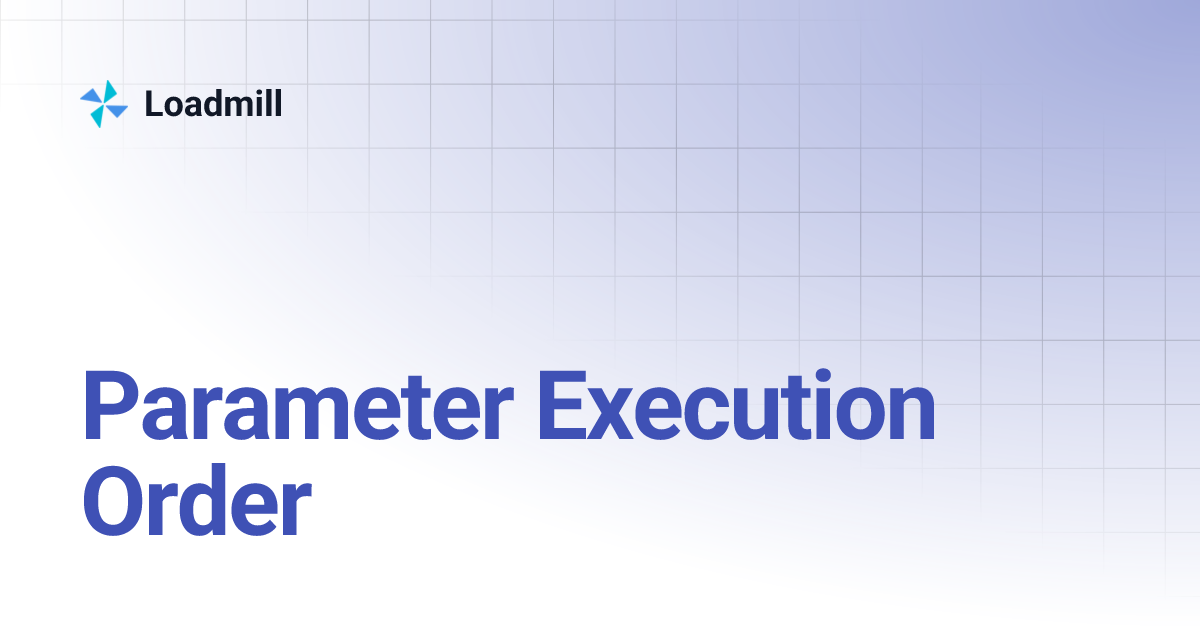 Parameter Execution Order | Loadmill